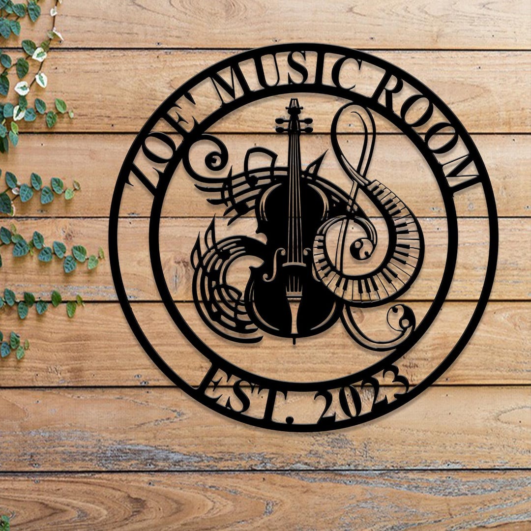 Custom Music Room Sign With LED Light, Music Studio Wall Decor ...