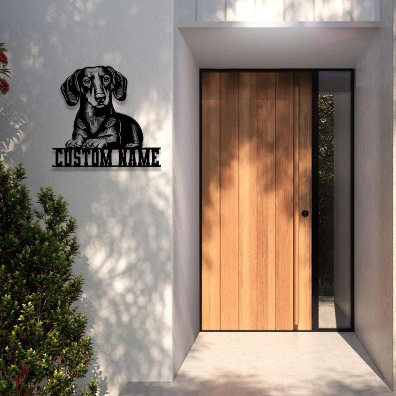 Custom Metal Dachshund Sign With LED Light, Dachshund Dog Name Gift ...