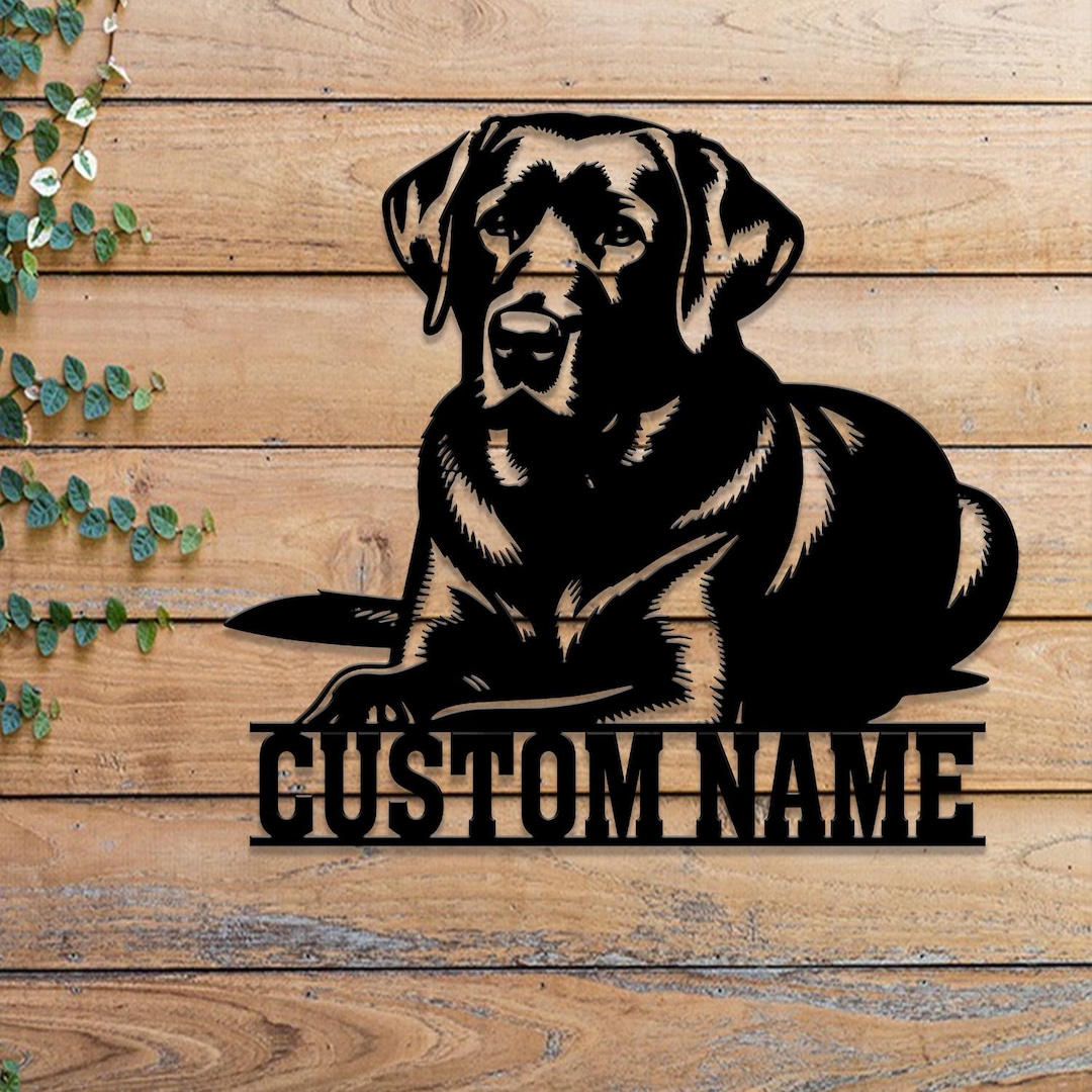 Custom Metal Labrador Retriever Sign With Led Light, Labrador Retriever ...
