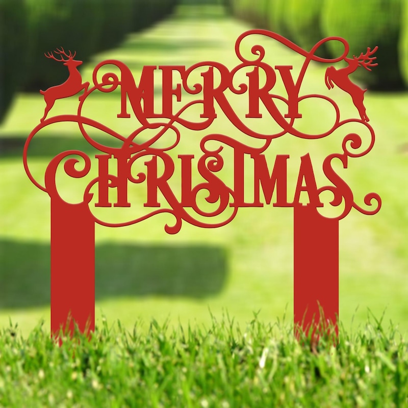 Large Lighted Outdoor Merry Christmas Sign - Etsy