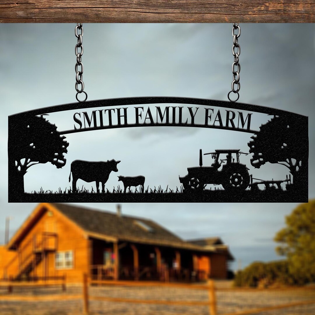 Personalized Farmhouse Sign, Metal Farm Sign, Custom Metal Farm Name ...