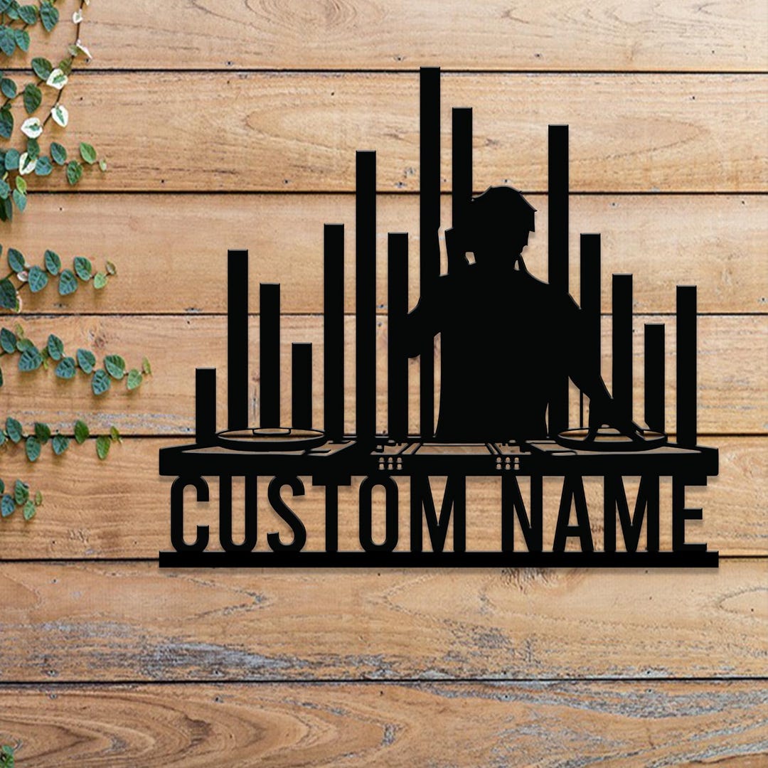 Custom DJ Metal Sign With Led Light, Personalized Disc Jockey Wall Art ...