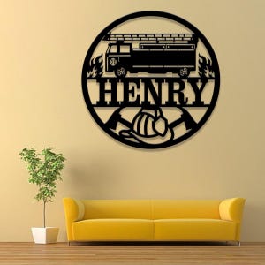 Custom Firefighter Name Sign, Personalized Metal Wall Art for ...