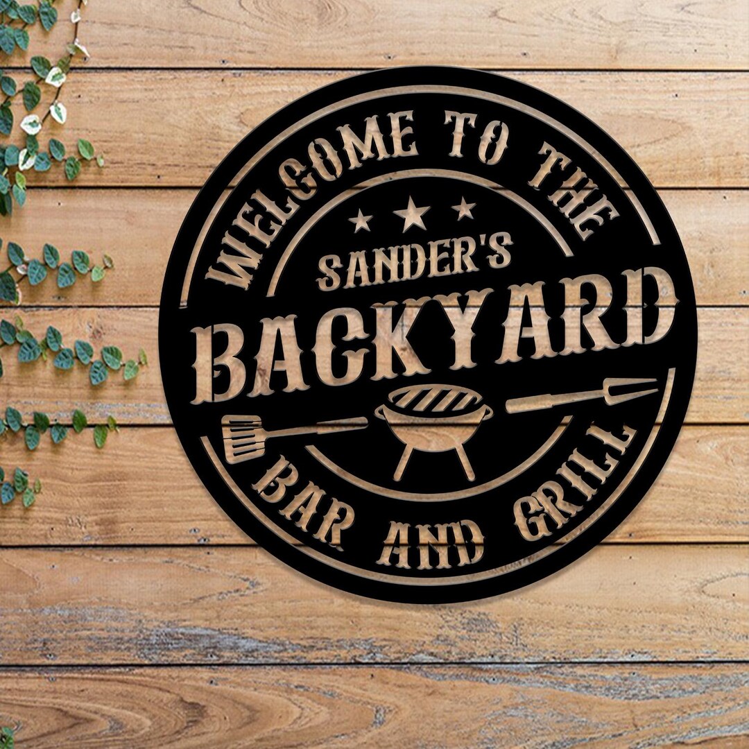 Custom Barbecue Wall Sign With LED Light, Personalized Metal Grill Art ...