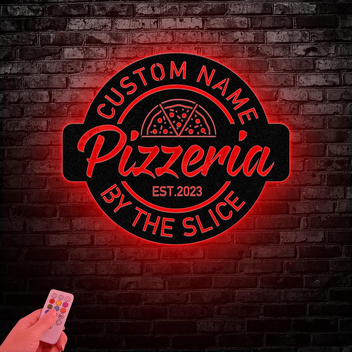 Personalized Pizza Sign, Custom Pizzeria Metal Decor, Restaurant & Shop ...