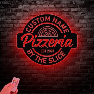 Personalized Pizza Sign, Custom Pizzeria Metal Decor, Restaurant & Shop ...