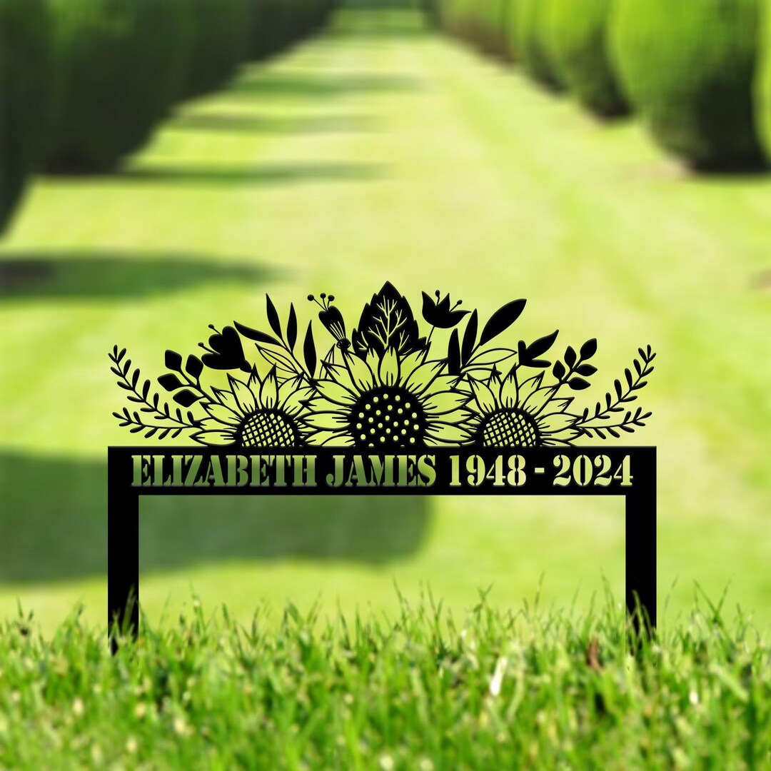 Personalized Sunflowers Memorial Plaque Stake, Memorial Gifts for Loss ...