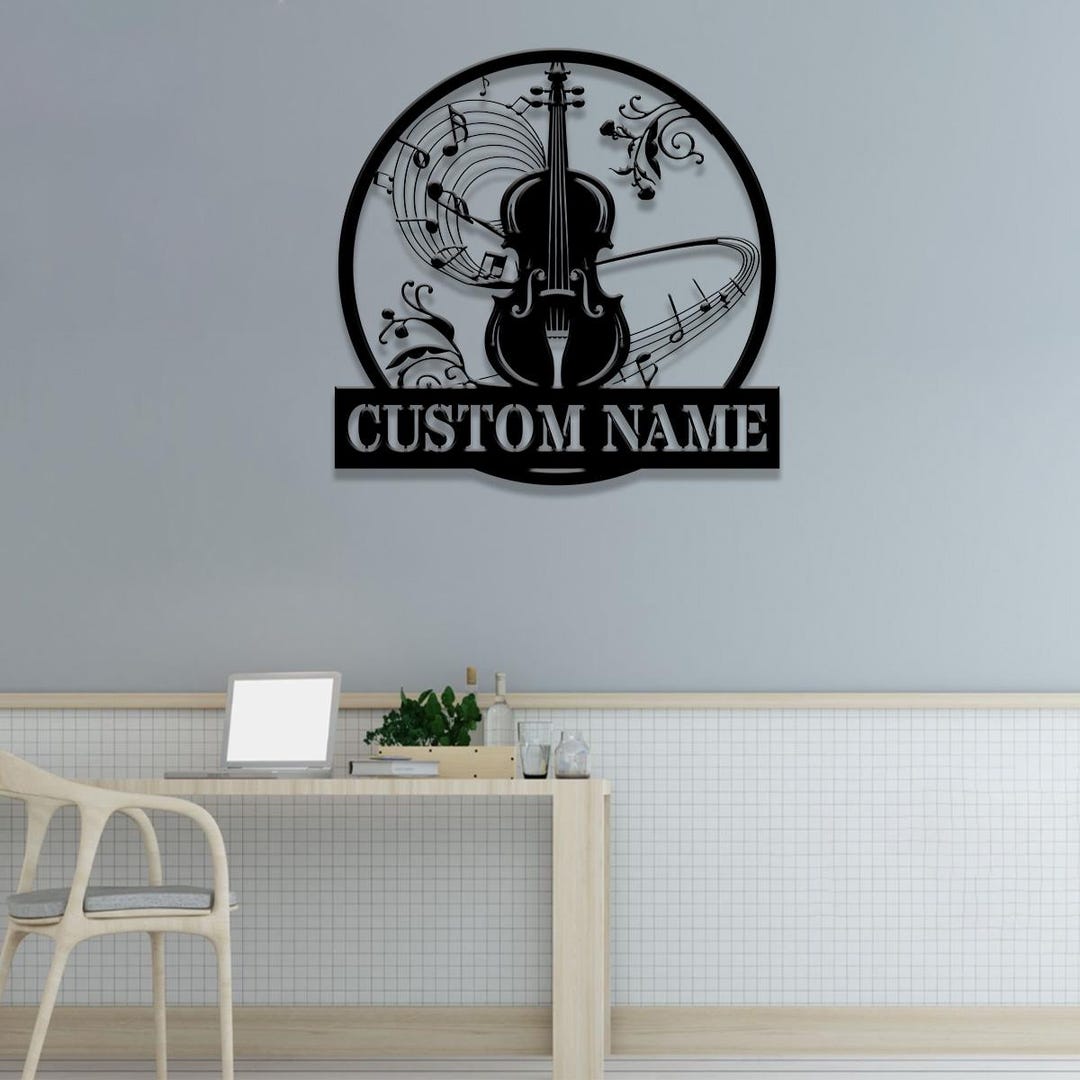 Custom Cello Instrument Metal Wall Art With LED Light, Personalized ...