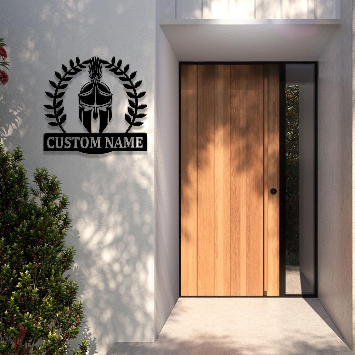 Custom Spartan Warrior Monogram Metal Wall Art With LED Lights ...