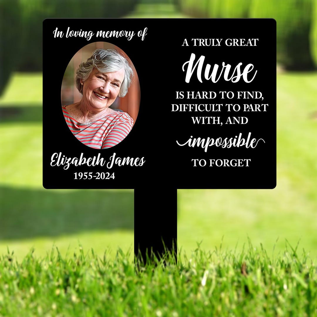 Custom Photo Grave Marker, Temporary Grave Marker With Photo, Outdoor ...