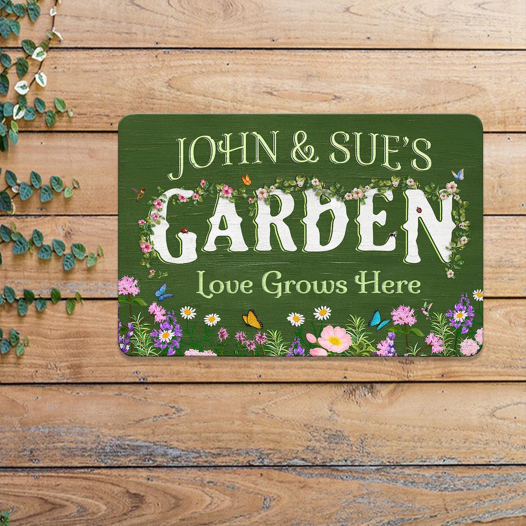 Custom Greenhouse Garden Metal Sign, Custom Hanging Garden Sign ...