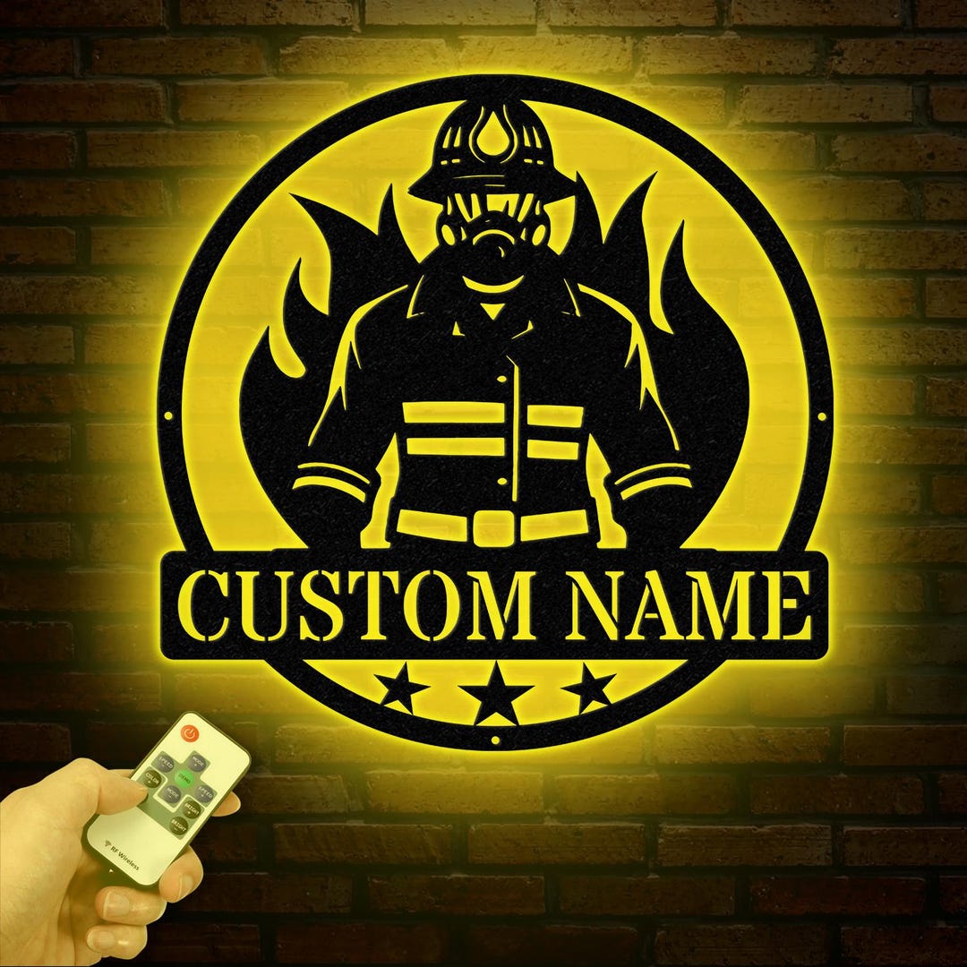 Personalized Firefighter Sign - Custom Metal Firefighter Metal Sign ...