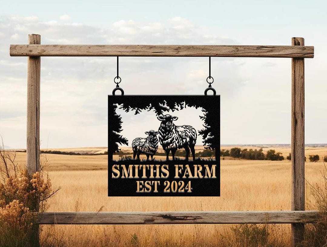 Custom Sheep Farm Sign, Sheep Metal Sign, Sheep Farmhouse Sign, Sheep ...