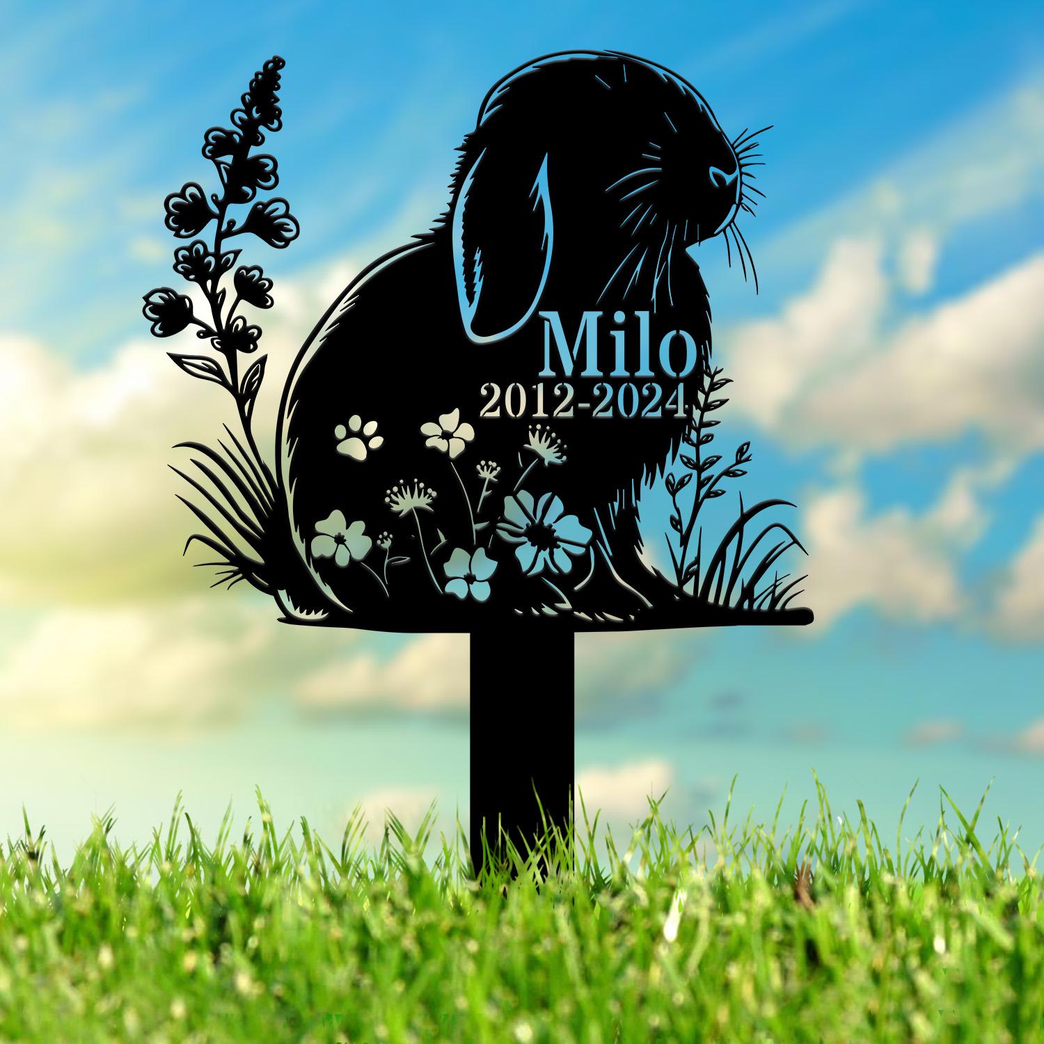 Custom Lop Rabbit Memorial Metal Stake - Bunny Loss Sympathy Sign, in ...