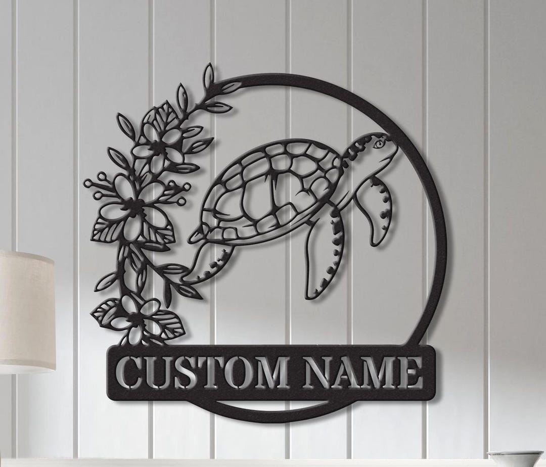 Custom Turtle Name Sign, Personalized Beach House Sign, Beach Sign ...