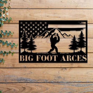 Outdoor Sasquatch Custom Name Metal Sign - Bigfoot Mountain Yard Decor ...