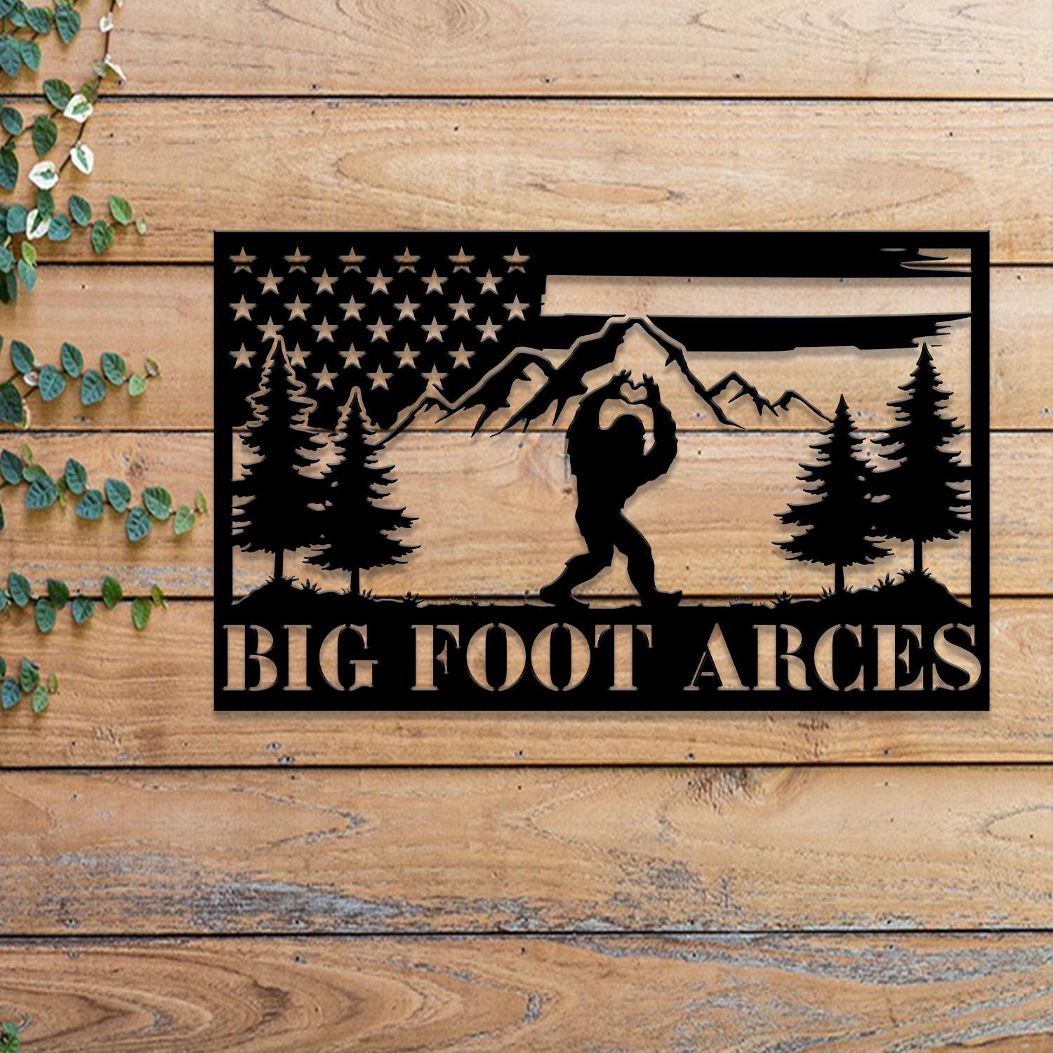 Outdoor Sasquatch Custom Name Metal Sign - Bigfoot Mountain Yard Decor ...