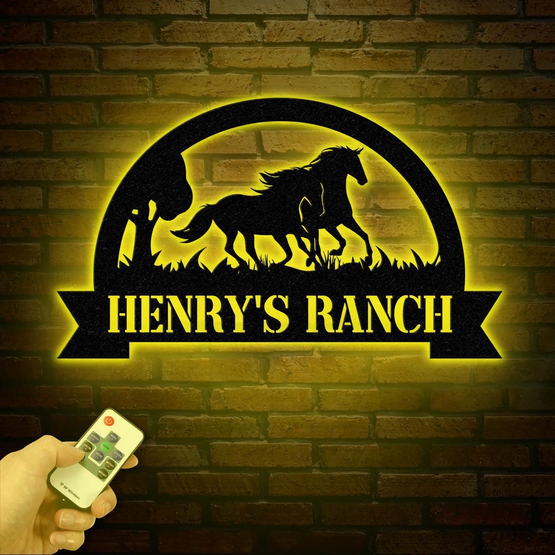 Custom Horse Ranch Sign, Personalized Metal Ranch Sign, Metal Hose Sign ...