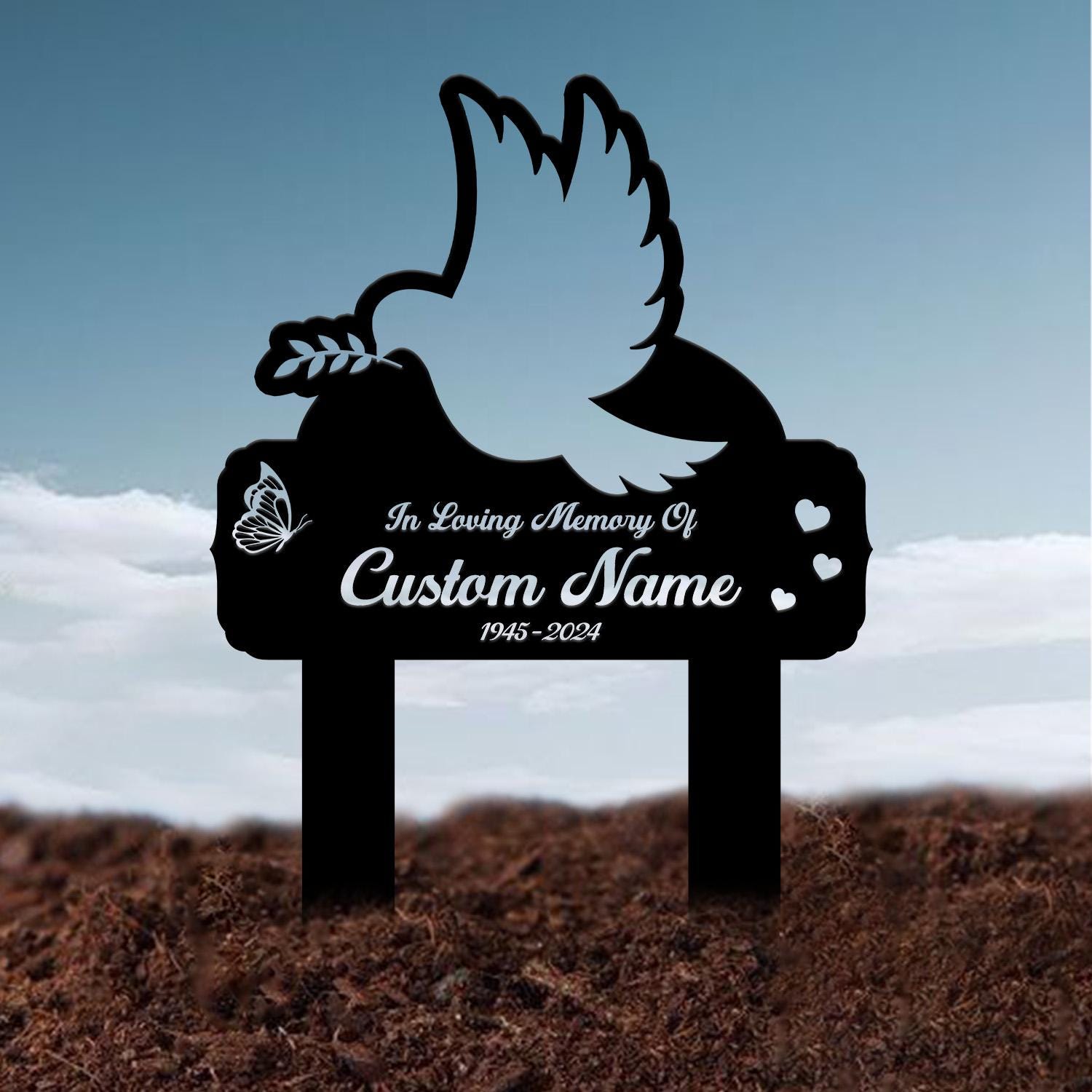 Personalized Memorial Stake Metal, Pigeon Memorial Stake, in Loving ...