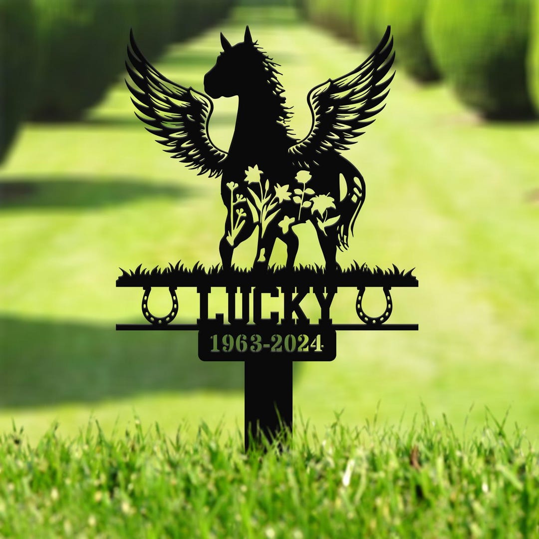 Custom Horse Memorial Stake Sign, Personalized Horse Grave Marker, Pet ...
