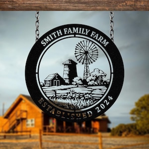 Personalized Metal Farm Sign, Custom Farmhouse Decor, Farm Name Sign ...