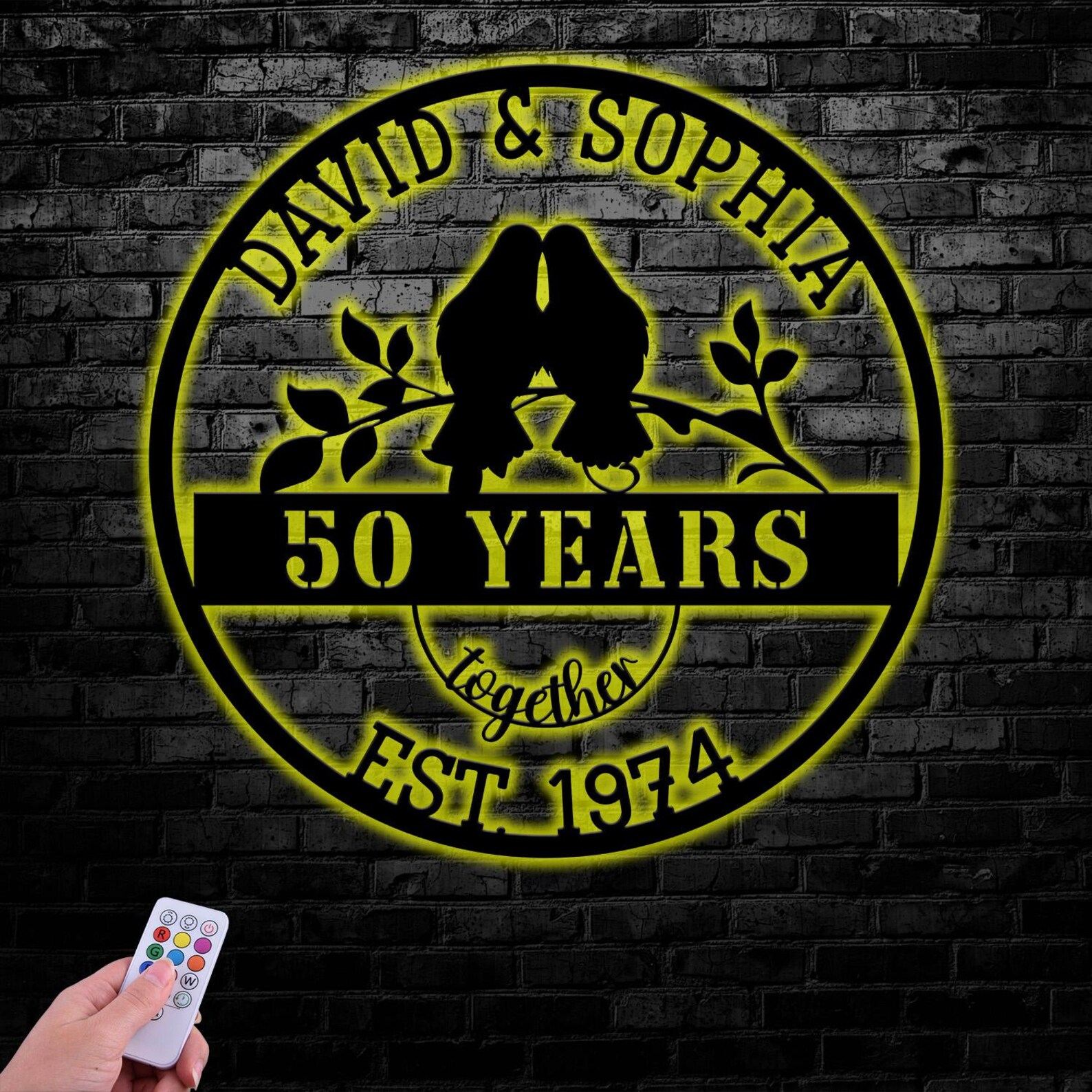 Custom 50 Years Together Anniversary Sign - Personalized Couple Name ...