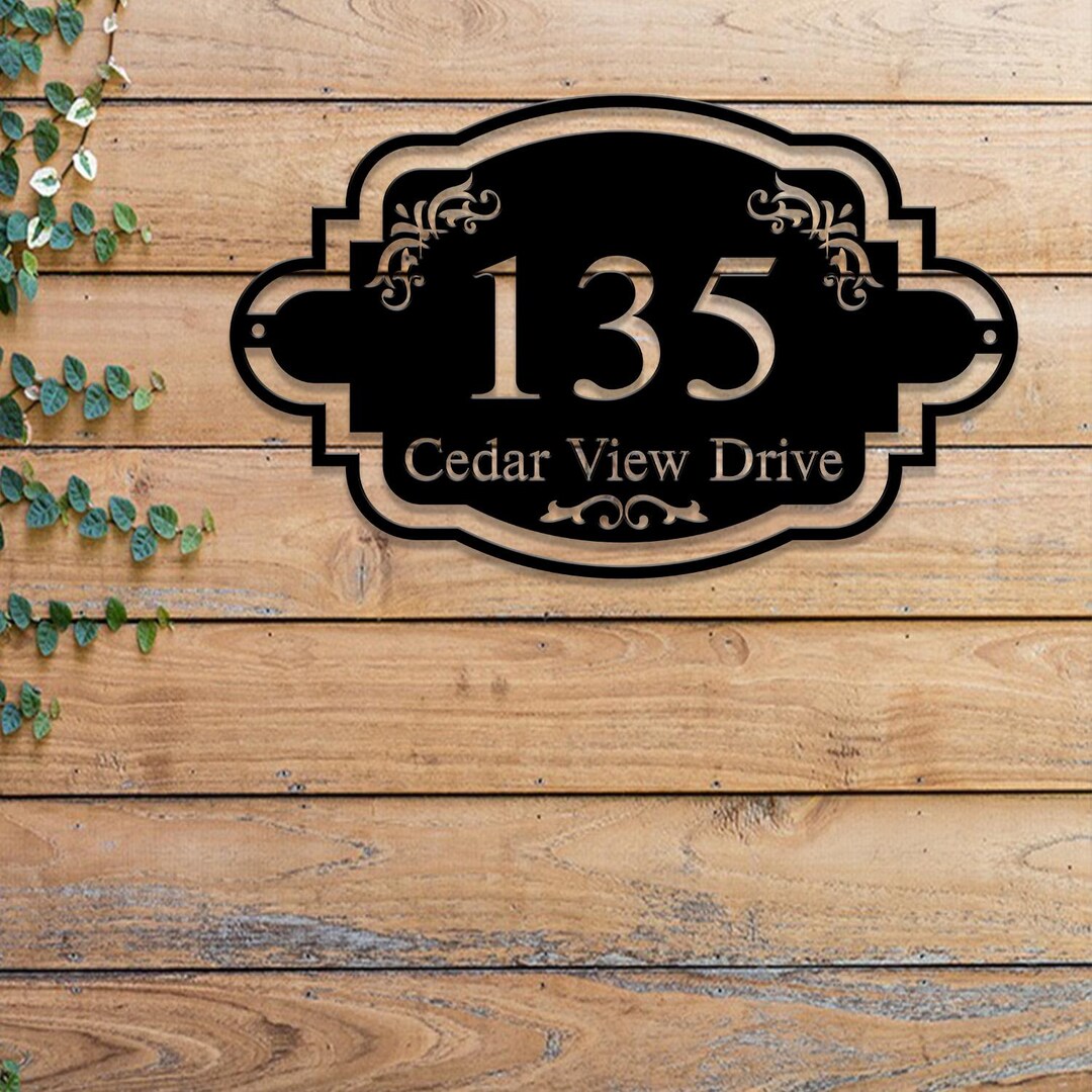 Personalized Address Sign With Led Light, Metal Address Sign for House ...