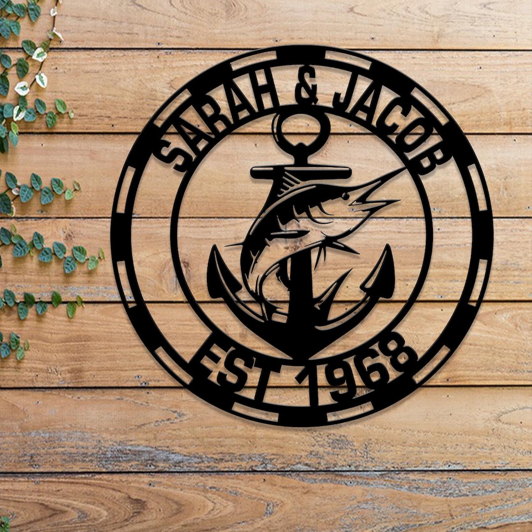 Personalized Anchor Metal Sign, Custom Anchor Name Sign, Metal Anchor ...