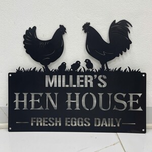 Personalized Hen House Sign With Led Light, Chicken Coop Plaque, Farm ...