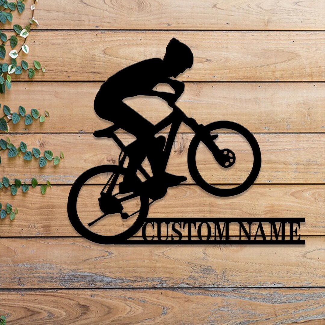 Personalized Road Bike Metal Sign With LED Light, Custom Cycling Wall ...