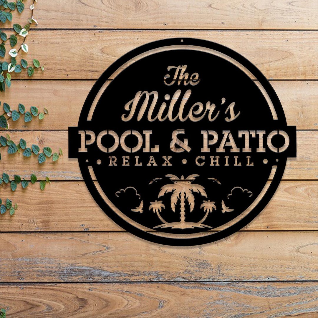 Personalized Pool & Patio Sign LED Light, Custom Pool Sign, Backyard ...