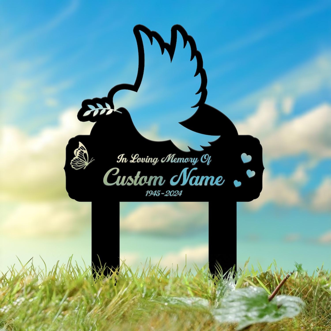 Personalized Memorial Stake Metal, Pigeon Memorial Stake, in Loving ...