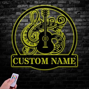Custom Music Room Sign With LED Light, Music Studio Wall Decor ...
