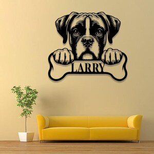 Custom Metal Boxer Sign With LED Light, Boxer Dog Name Gift, Gift for ...