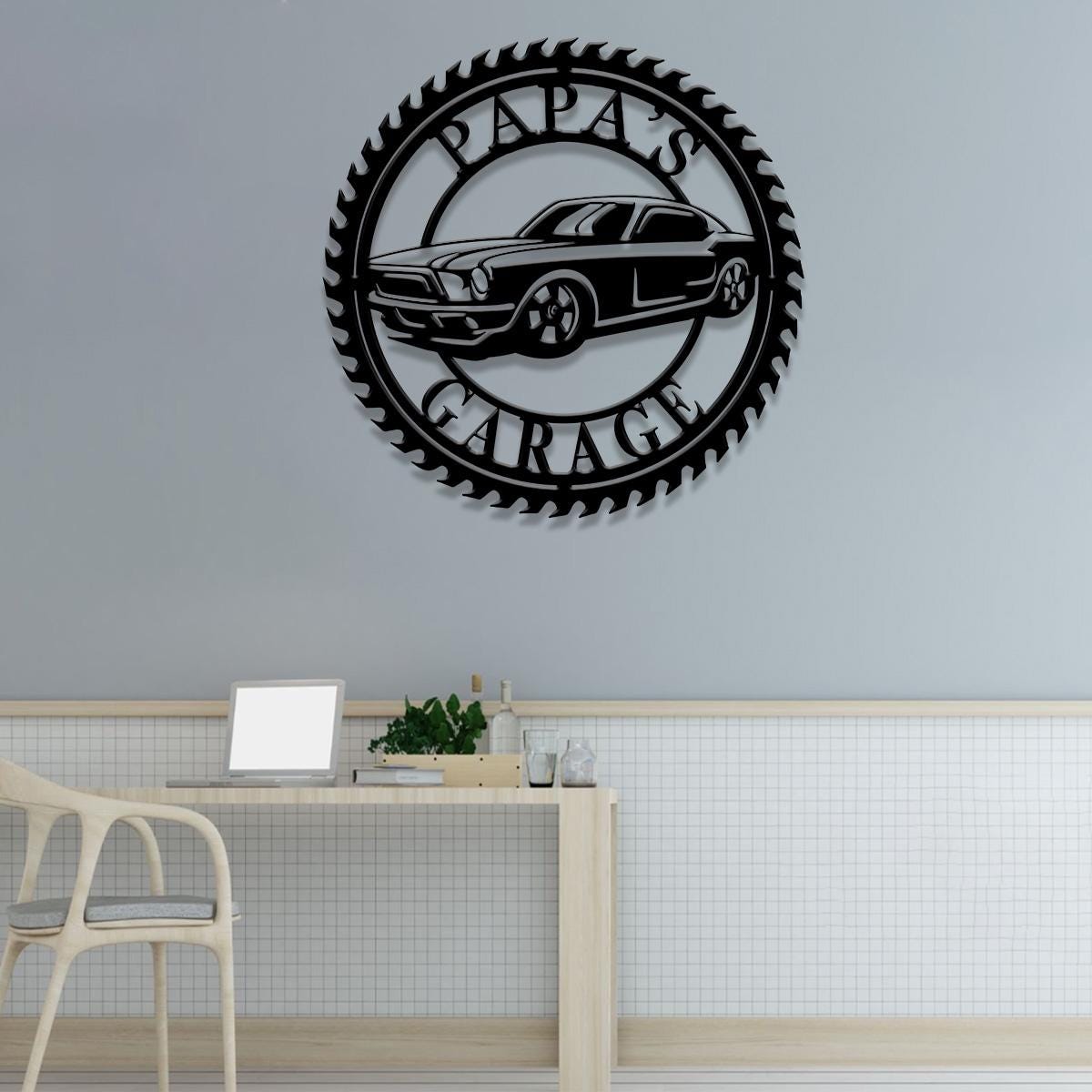 Custom Muscle Car Garage Sign With LED Light, Personalized Metal Car ...