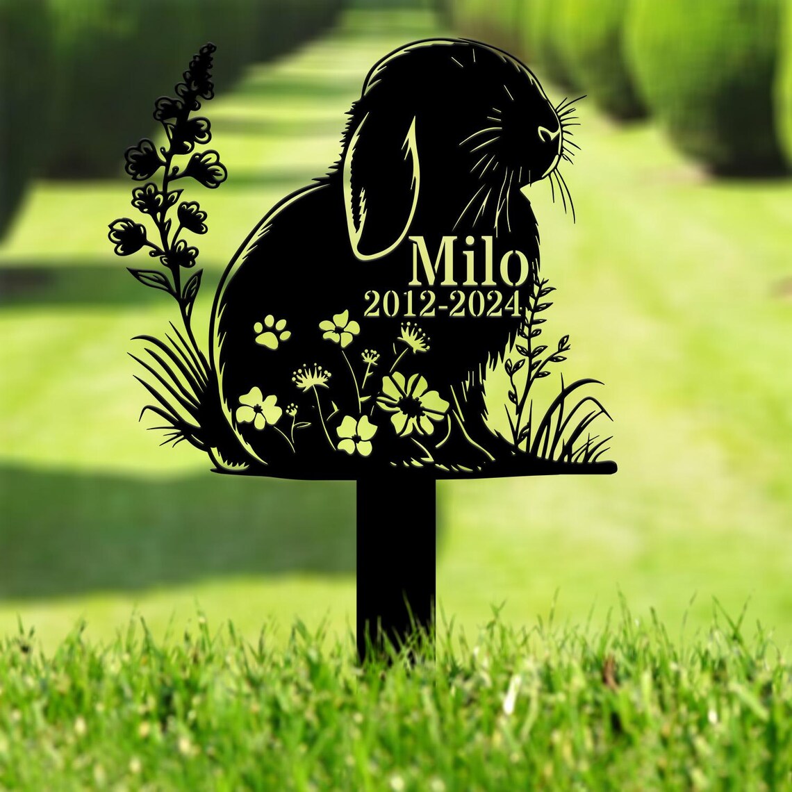Custom Lop Rabbit Memorial Metal Stake - Bunny Loss Sympathy Sign, in ...