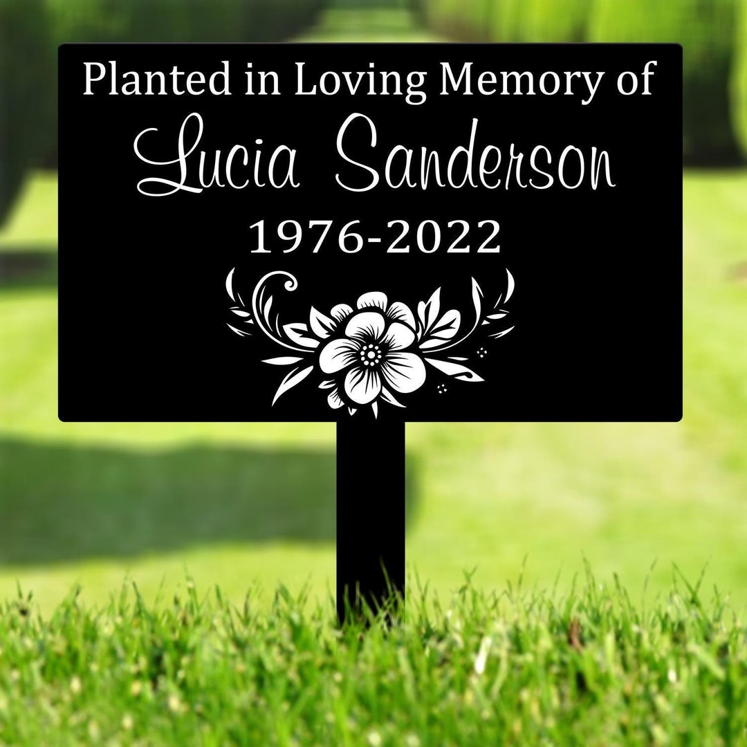 Custom Tree Memorial Plaque Stake With Stake, Metal Garden Sign, Tree ...