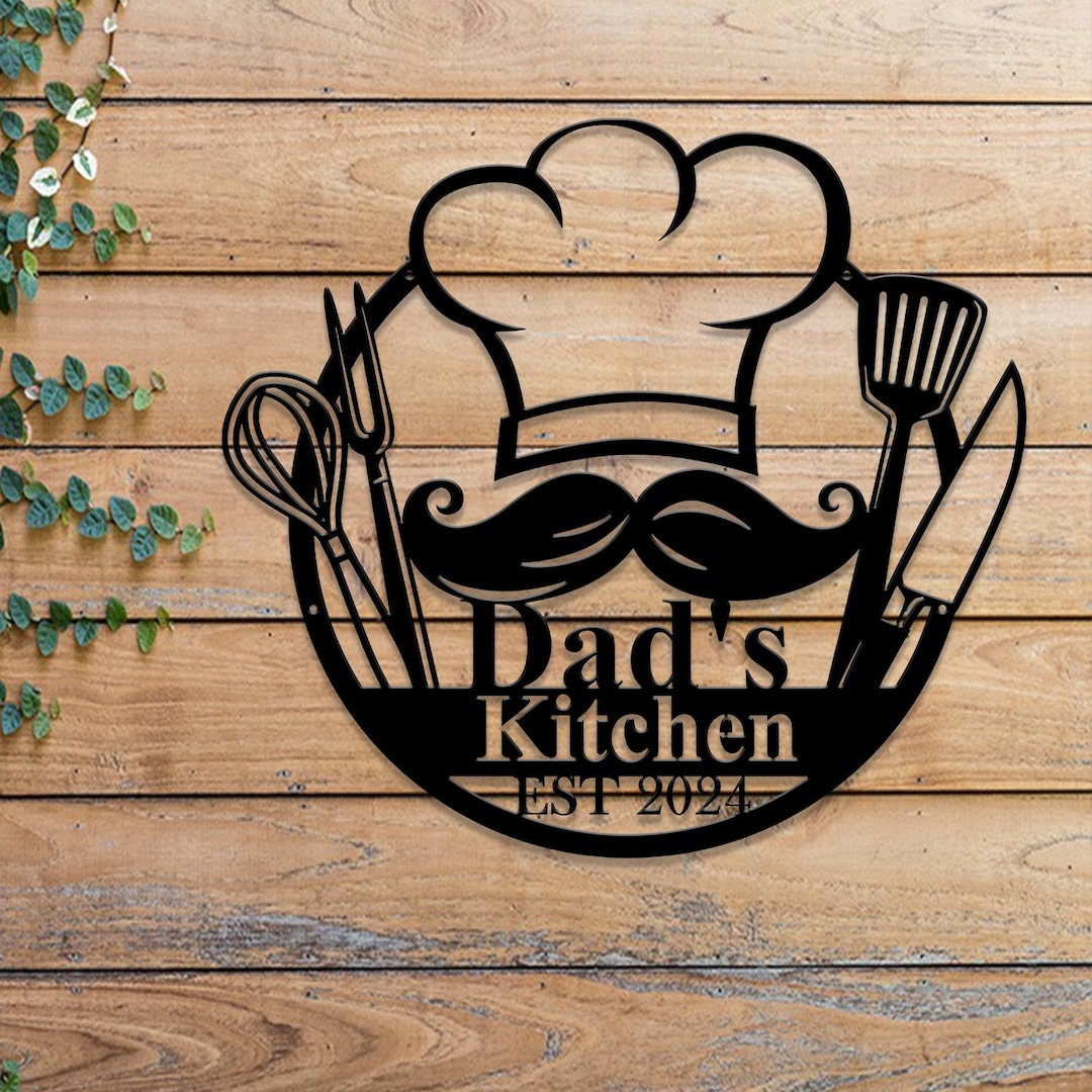 Custom Metal Kitchen Sign, Dad's Kitchen Metal Sign, Personalized ...