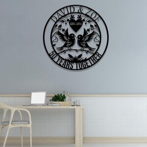 Custom 50 Years Together Anniversary Sign - Personalized Couple Name ...