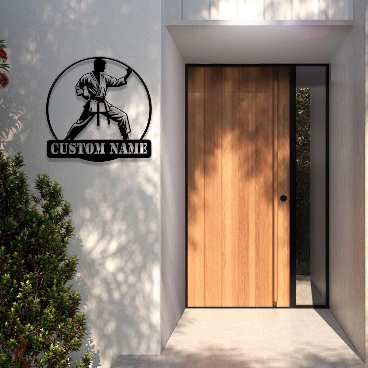 Personalized Boy Karate Metal Wall Art LED Light, Custom Martial Arts ...