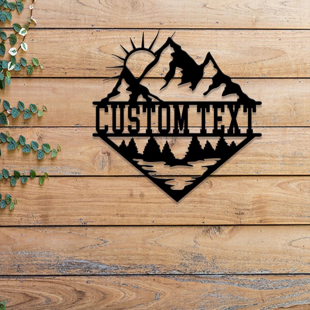 Personalized Mountain Forest Metal Sign, Custom Nature-inspired Wall ...