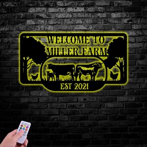 Custom Metal Farm Sign, Personalized Farm Name Sign, Large Ranch Metal ...