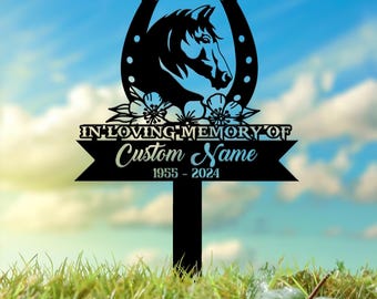 Custom Horse Memorial Stake Sign, Personalized Pet Grave Markers Sign ...