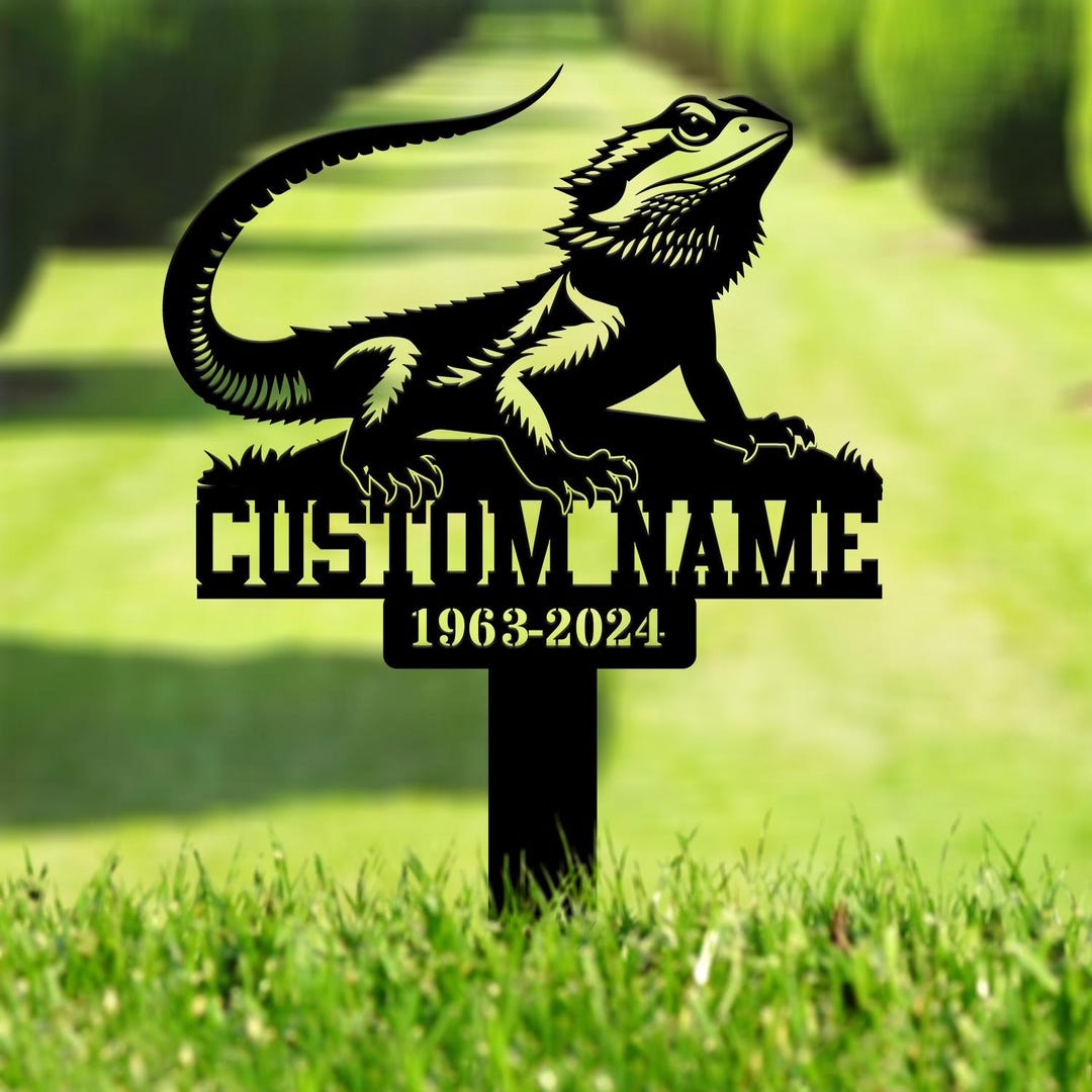 Custom Bearded Dragon Memorial Plaque Stake, Personalized Pet Memorial ...