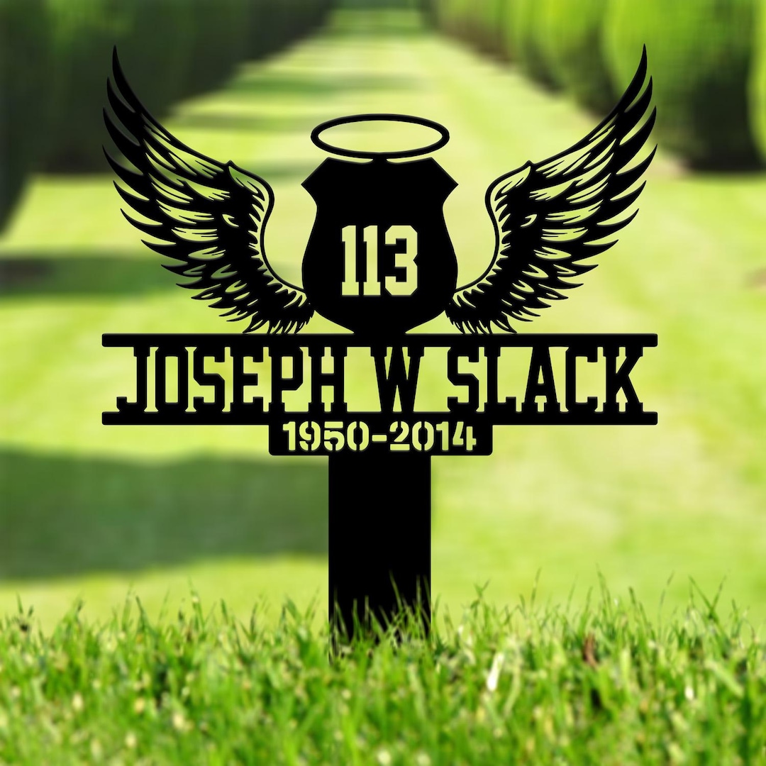 Custom Police Officer Memorial Plaque Stake, Policeman Sympathy Grave ...