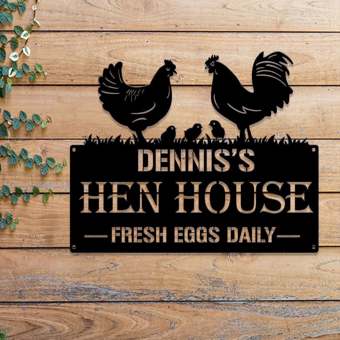 Personalized Hen House Sign With Led Light, Chicken Coop Plaque, Farm ...