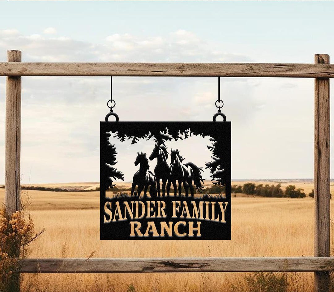 Horse Ranch Sign, Metal Farm Sign, Ranch Sign, Farm Sign, Personalized ...