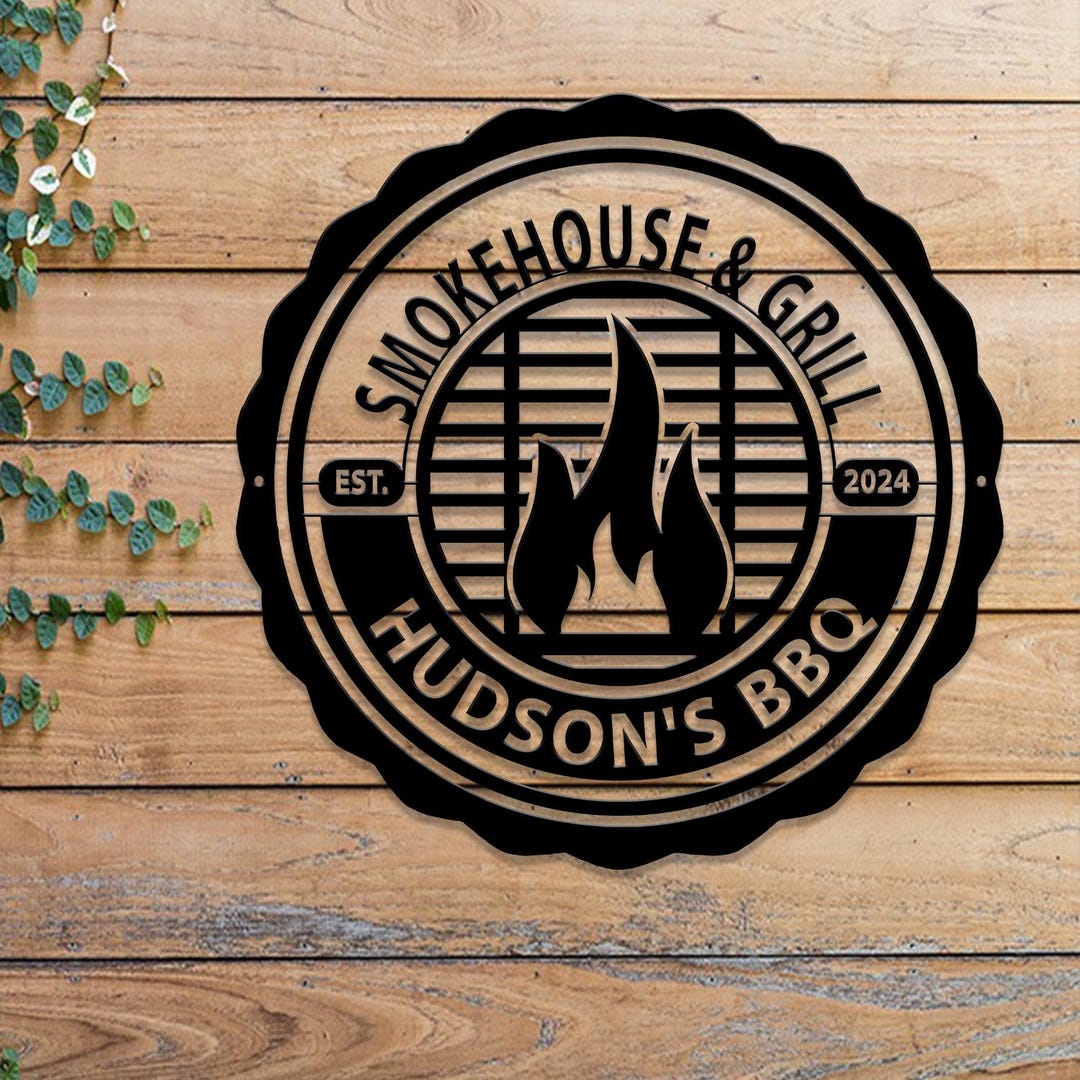 Custom Name Bar and Grill Metal Sign With LED Light, Personalized ...