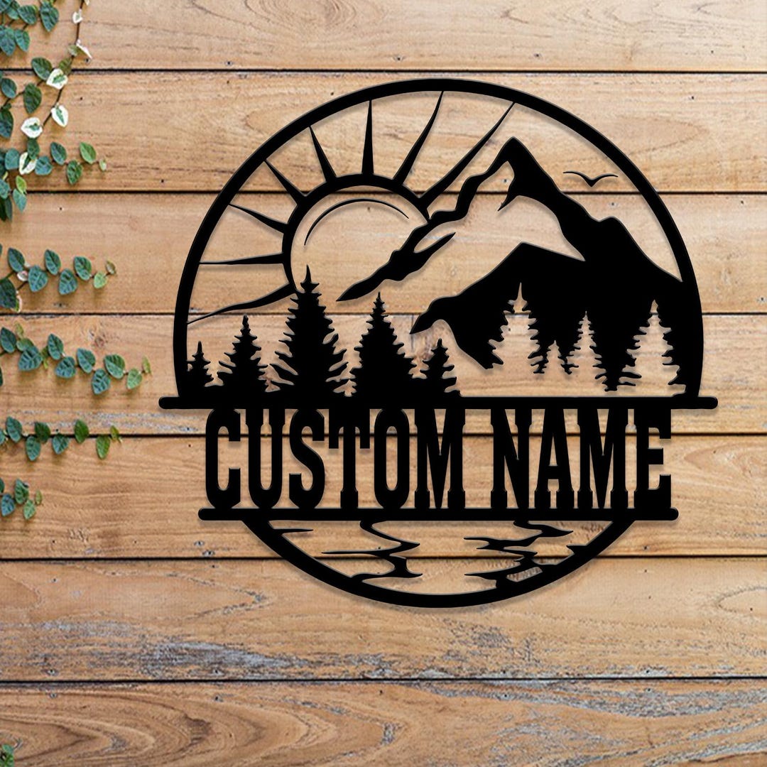 Personalized Mountain Forest Metal Sign, Custom Nature-inspired Wall ...