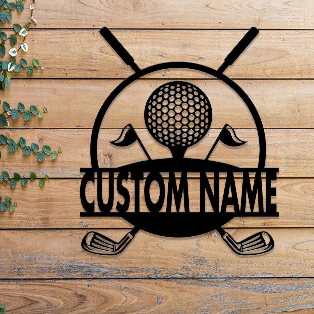 Personalized Golf Metal Sign LED Light, Custom Golfer Name Sign, Golf ...